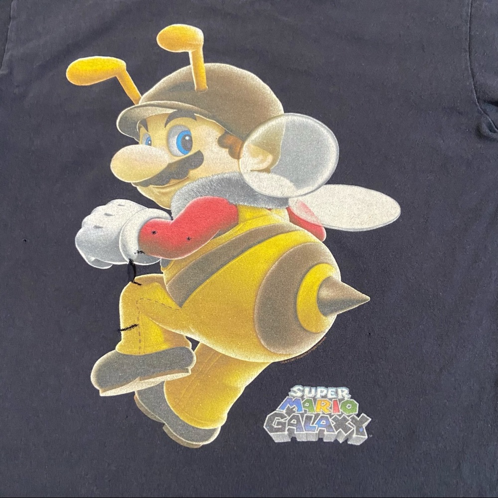 2007 Vintage Nintendo Super Mario Galaxy Promo T-Shir… - Gem